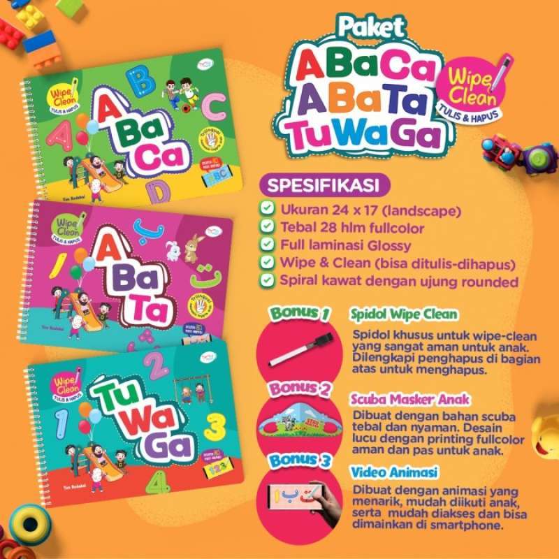 Jual Buku Paud Belajar Huruf Dan Angka Anak Bonus Wipe Clean & Masker ...