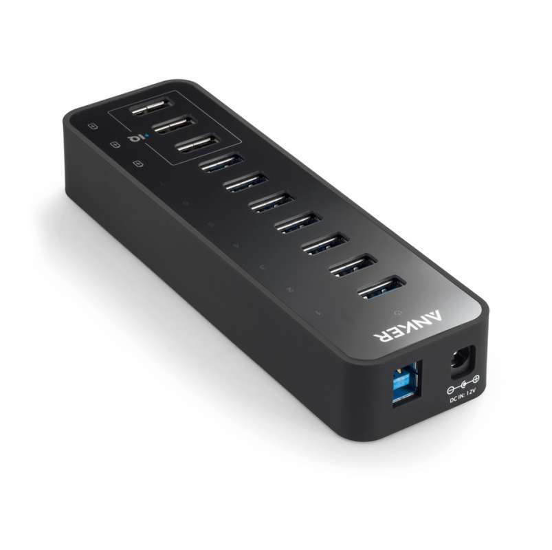 Jual Anker 10 Multi Port Hub 60W Data Hub with 7 USB 3.0 Ports and 3 PowerIQ Charging Port High ...