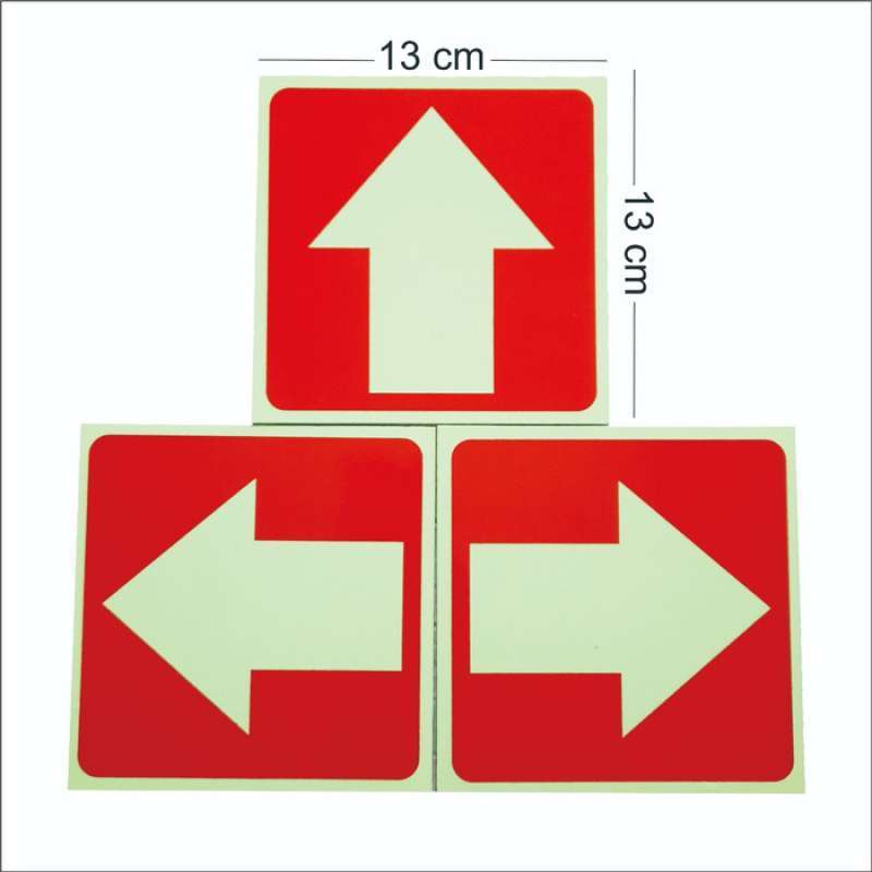 Jual Rambu / Sign Tanda Panah Fosfor + Akrilik 13cm X 13cm - Biru Di ...