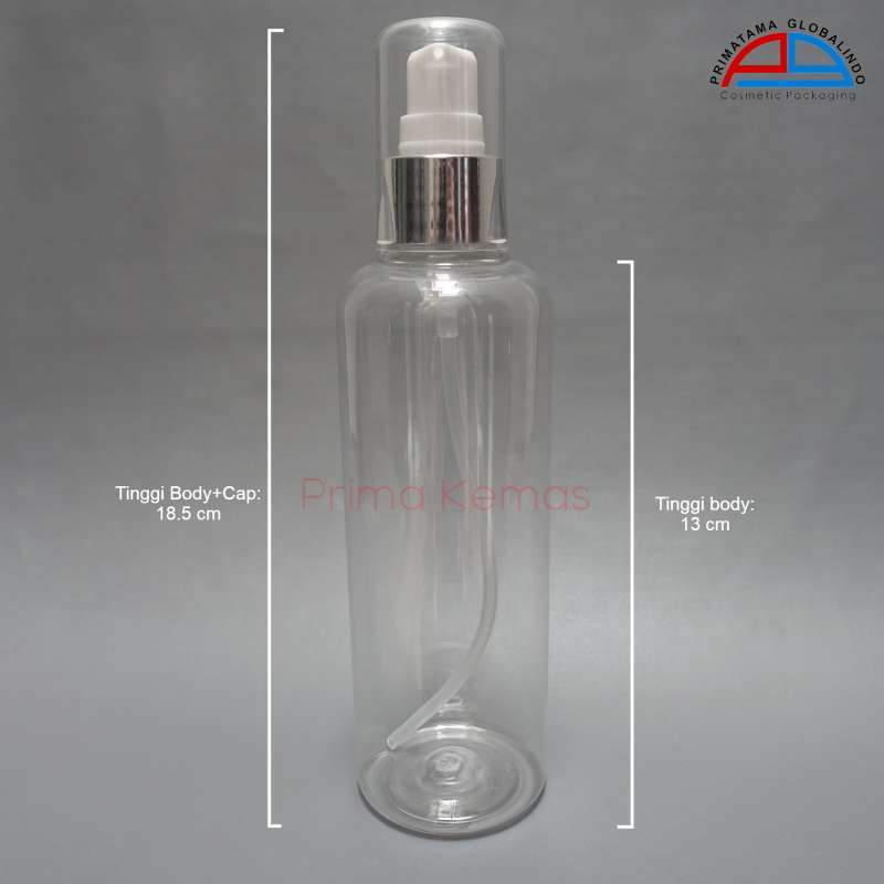 Jual Botol Pump Treatment 250 ml - botol skincare Prima Kemas - Pet 250 ml Natural Pump ...