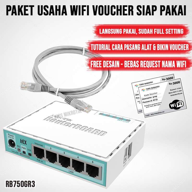 Jual Mikrotik Rb750gr3 Full Setting Hotspot Voucher Siap Pakai Di