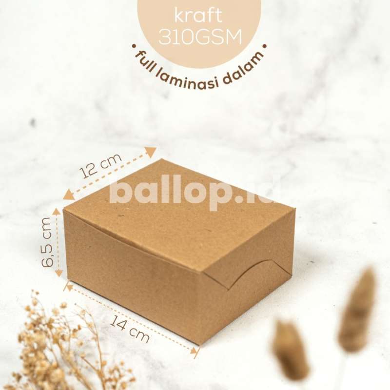 Jual KRAFT 14 12 6,5 CM Laminasi Kotak Box Kecil Kemasan Dus Dos Jajan ...