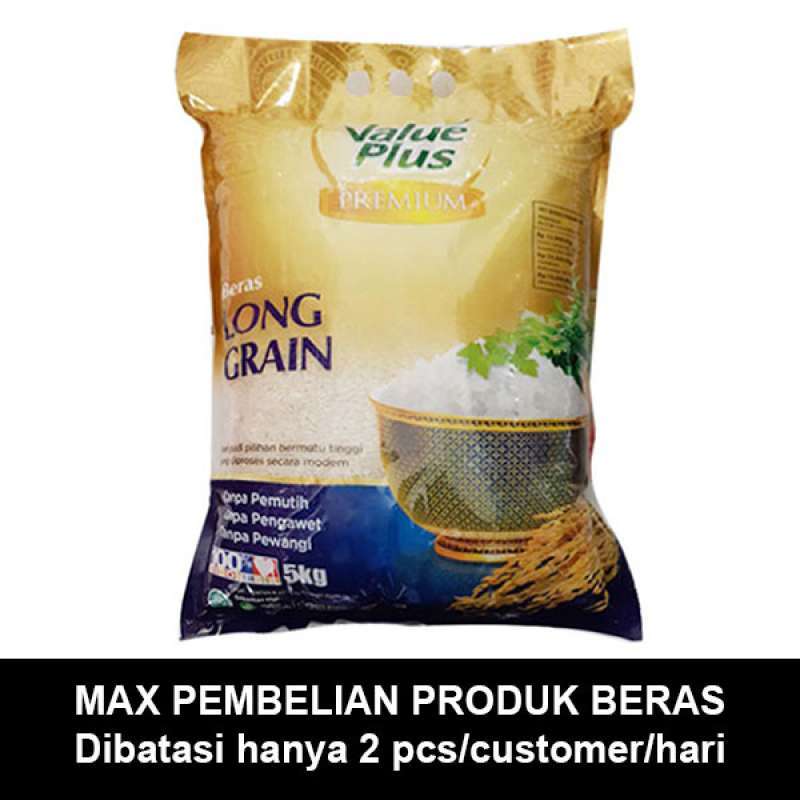 Promo HYPERMART VALUE PLUS BERAS PREMIUM LONG GRAIN 5 KG Diskon 6% di ...