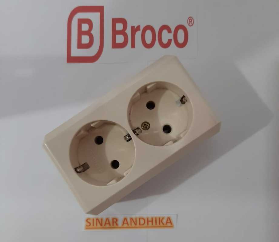 Jual Stop Kontak 2 Lubang Arde Outbow Cream Broco 15420 Di Seller Sinar ...