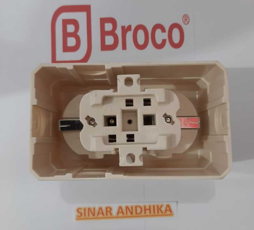 Jual Stop Kontak 2 Lubang Arde Outbow Cream Broco 15420 Di Seller Sinar ...