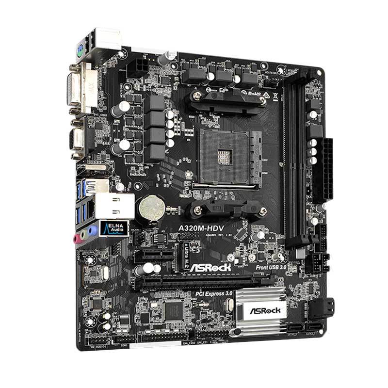 Jual Asrock A320M-HDV Motherboard [AM4/ AMD Promontory A320/ DDR4/ USB3 ...