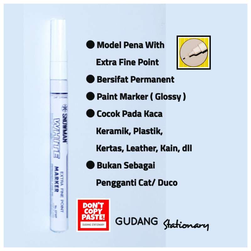 Jual Spidol Pen Permanent Paint Marker Snowman Putih Di Seller Gudang ...