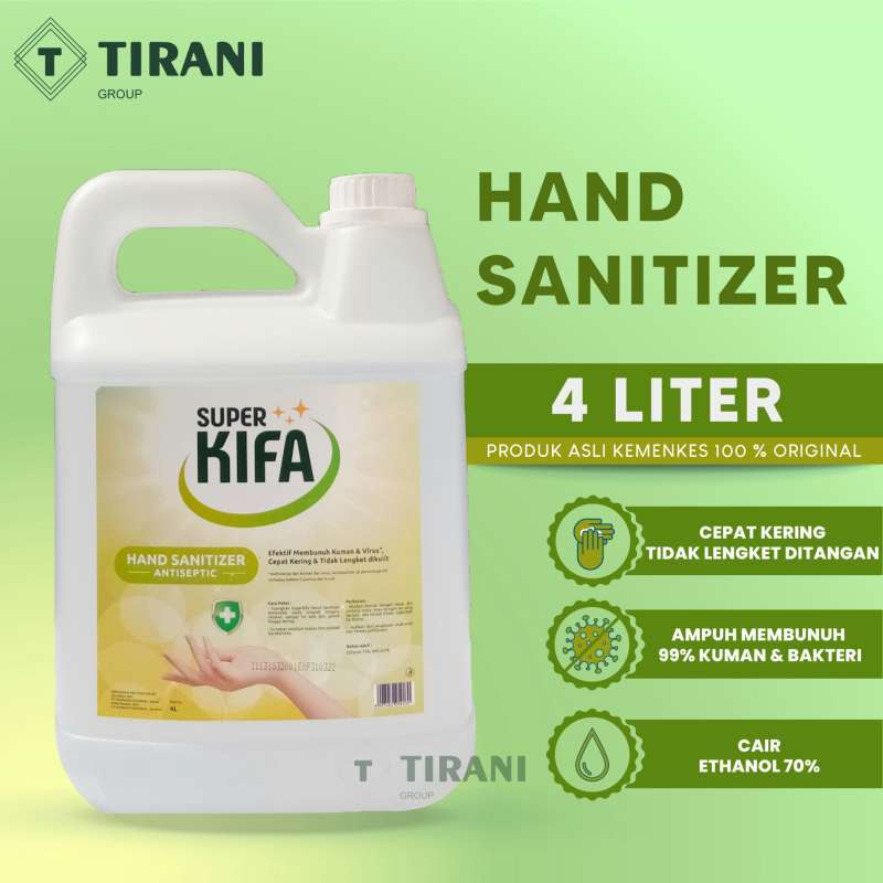 Jual Hand Sanitizer Antiseptik Cair kemasan 4 Liter Super KIFA Original ...