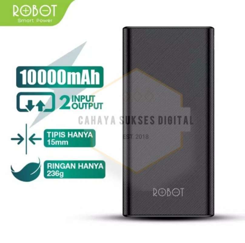 Jual Powerbank Robot Rt170 10000Mah Dual Input-Output Anti-Slip - Hitam ...