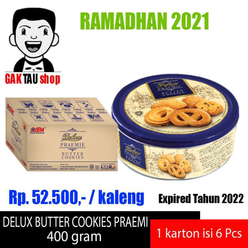 Jual Biskuit Kaleng Ramadhan 2021-delux Praemie Butter Cookies ( 6 ...