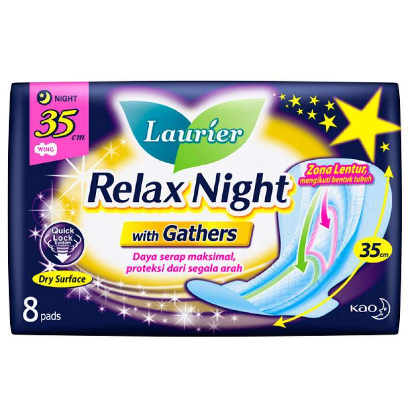 Jual Laurier Relax Night With Gathers 35cm 8's Di Seller Hypermart Wtc ...