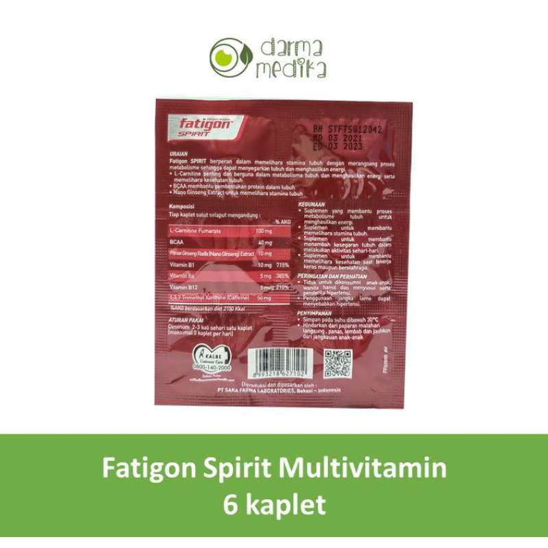 Jual Fatigon Spirit Multivitamin Stamina Tubuh [1 Strip] Di Seller ...