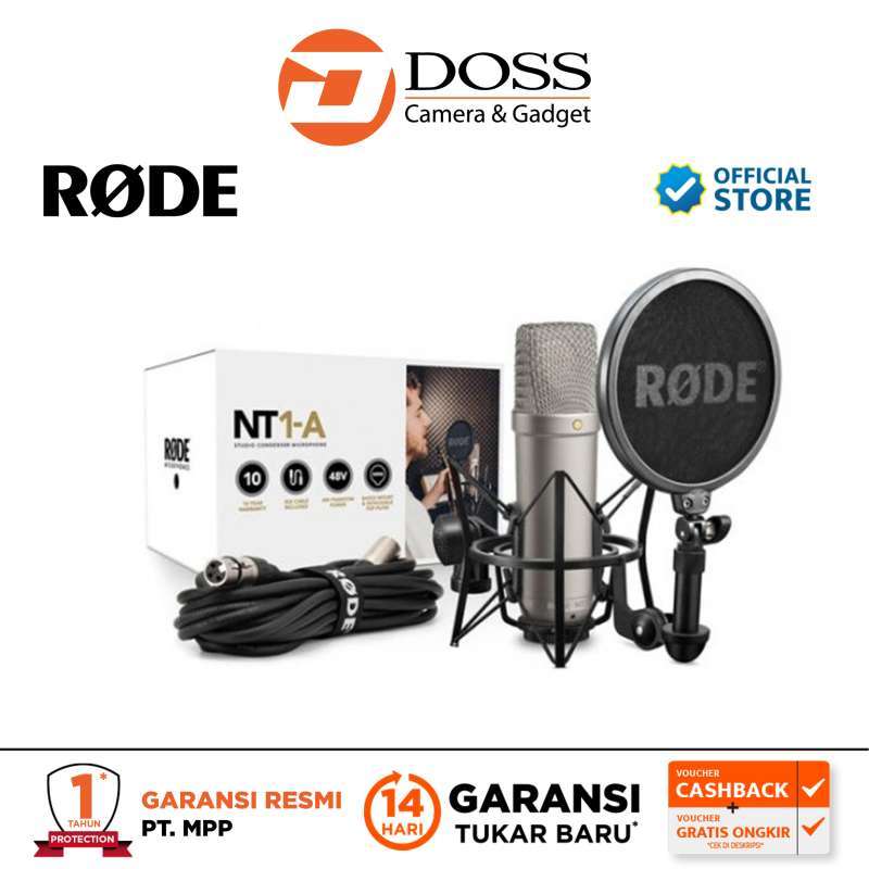 Jual Rode NT1-A Large-Diaphragm Condenser Microphone (Single) di Seller DOSS Bandung Official ...