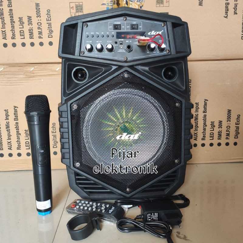 Jual Speaker Portable 8 inch DAT DT 860JT Bluetooth Karaoke di Seller ...