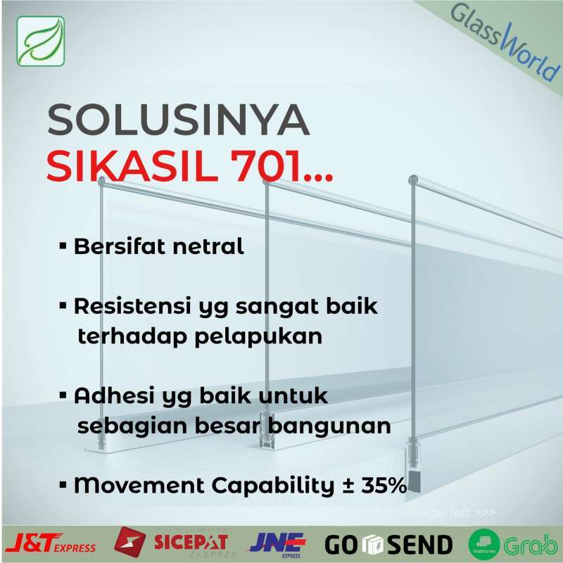 Jual SIKASIL 701 Silikon Sealant Kaca & Aluminium di Seller Green Mile ...
