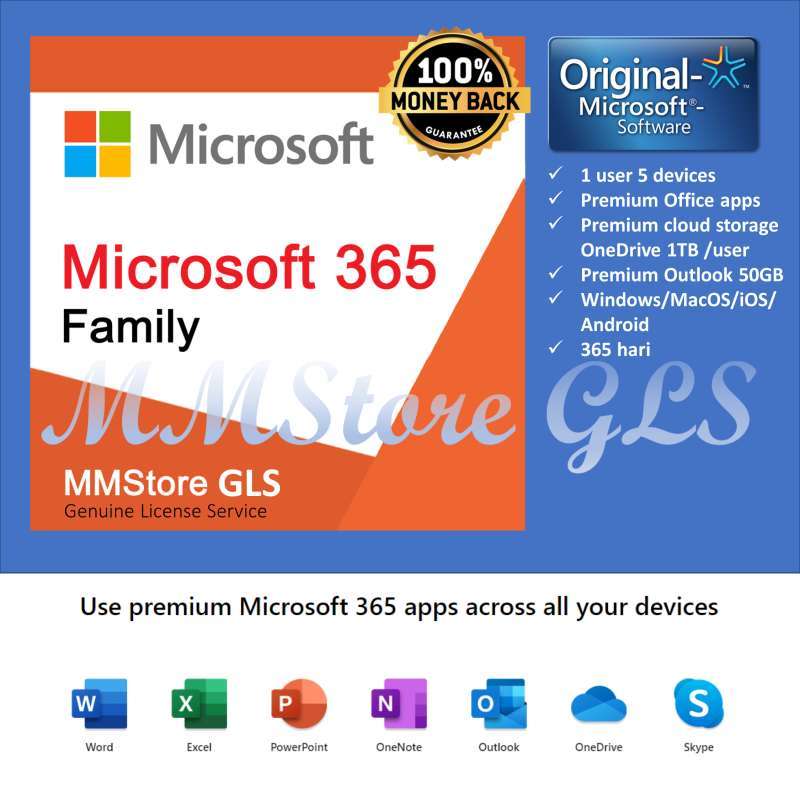 Jual Microsoft Office 365 Family Home Original Premium Onedrive 1tb 1 ...