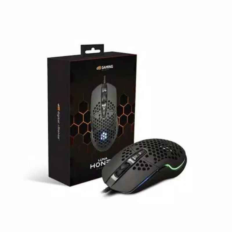 Promo Digital Alliance Luna Honey Gaming Mouse RGB - Hitam - Putih ...