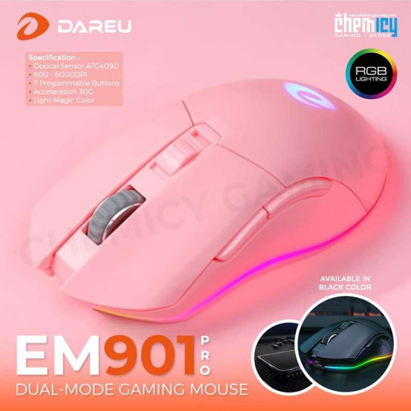 Jual Dareu EM901 Pro Wireless Gaming Mouse - Hitam di Seller ALEXAMIRO ...
