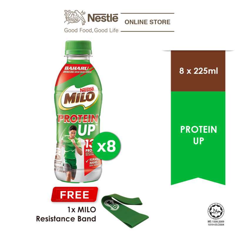 Jual Nestle MILO Activ-go RTD ProteinUp 8x225ml, Free Milo Resistance ...