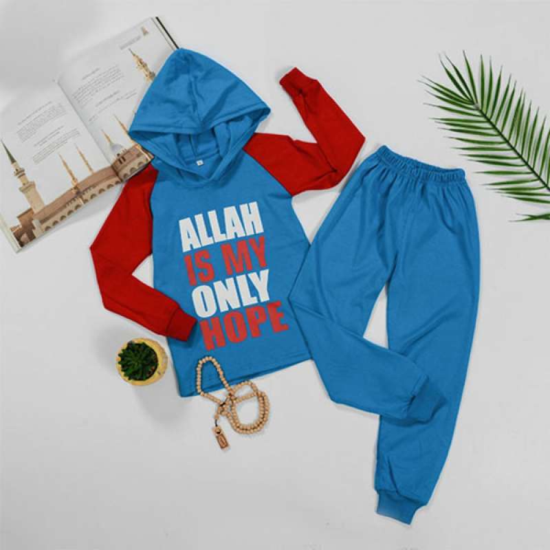 Jual Stelan Hoodie Muslim Anak Sablon Kata Mutiara Premium Usia 2 Tahun ...