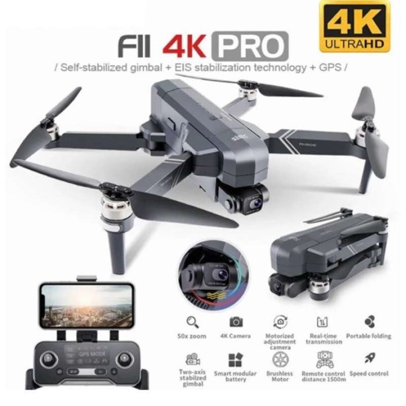 Jual SJRC F11 4K Pro PTZ GPS 5G 2 Axis EIS Gimbal Camera Drone +TAS B12 ...
