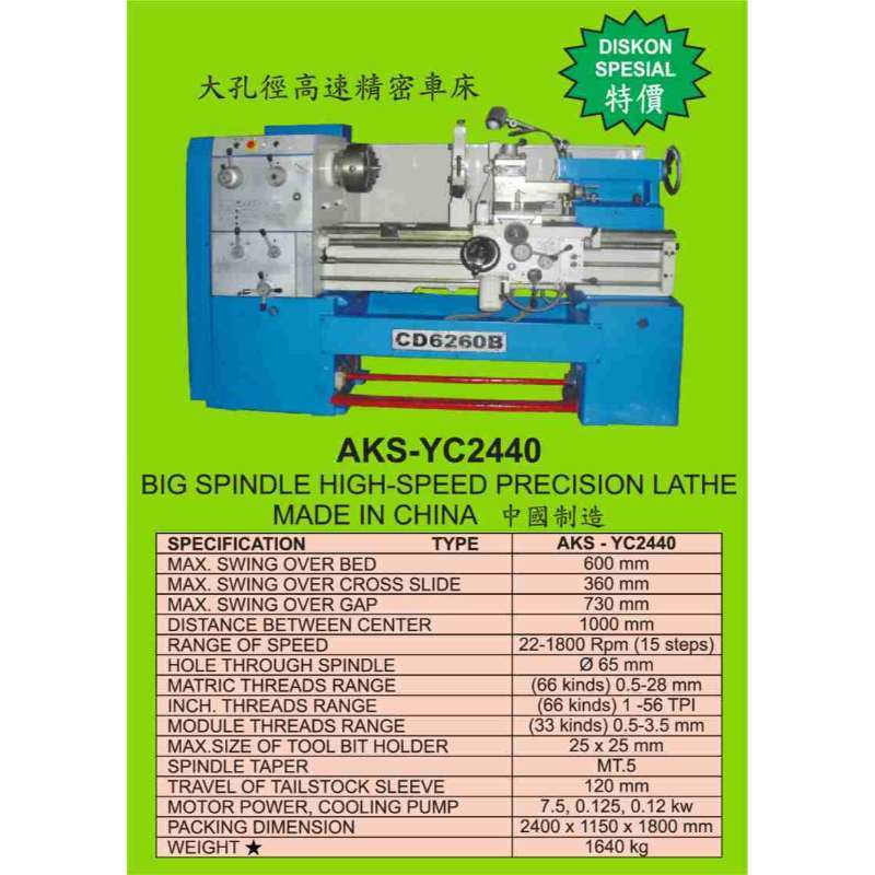 Jual Mesin Bubut 60x100cm Spindle High Speed Lathe Machine Importir ...