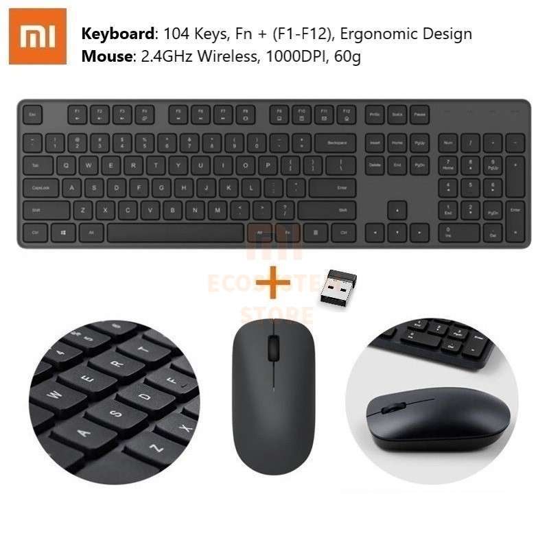 Jual Xiaomi Mi Keyboard and Mouse Wireless Combo Set Original Bundle 1 ...