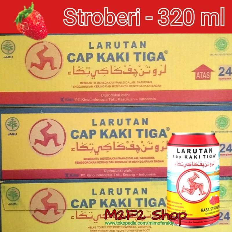 Jual Larutan Penyegar Cap Kaki Tiga Minuman Kaleng | Rasa Stroberi - 320 ml (Kemasan Karton) di ...