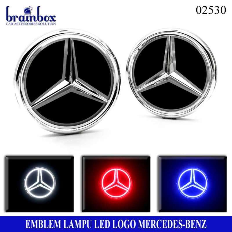 Promo HIGH QUALITY Car Logo Light Mercedes-Benz Emblem Mobil Lampu Car ...
