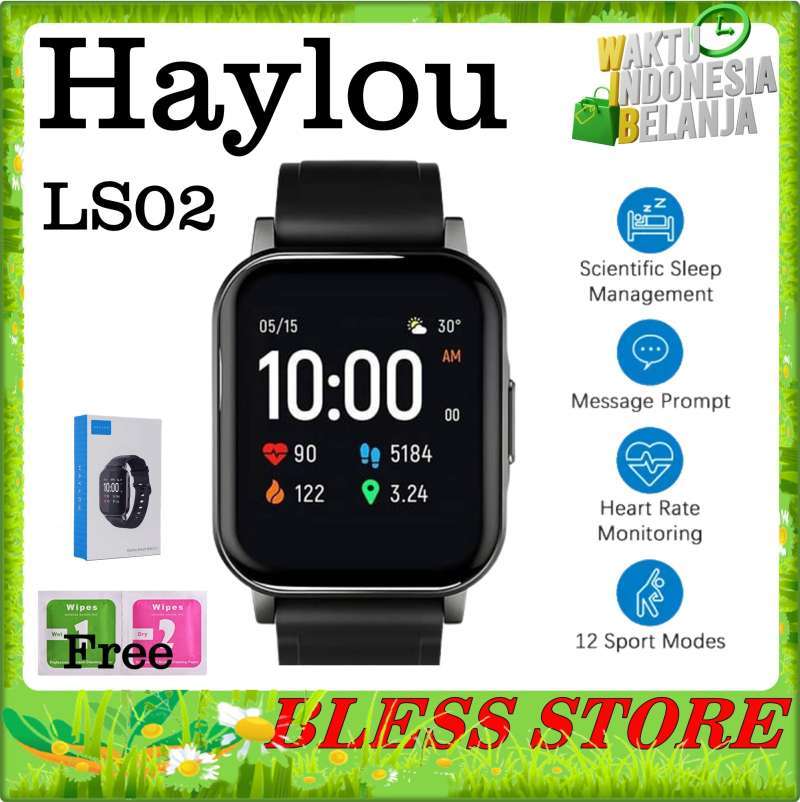 Jual Haylou LS02 Smartwatch IP68 Waterproof Heart Rate Monitoring LS 02 ...