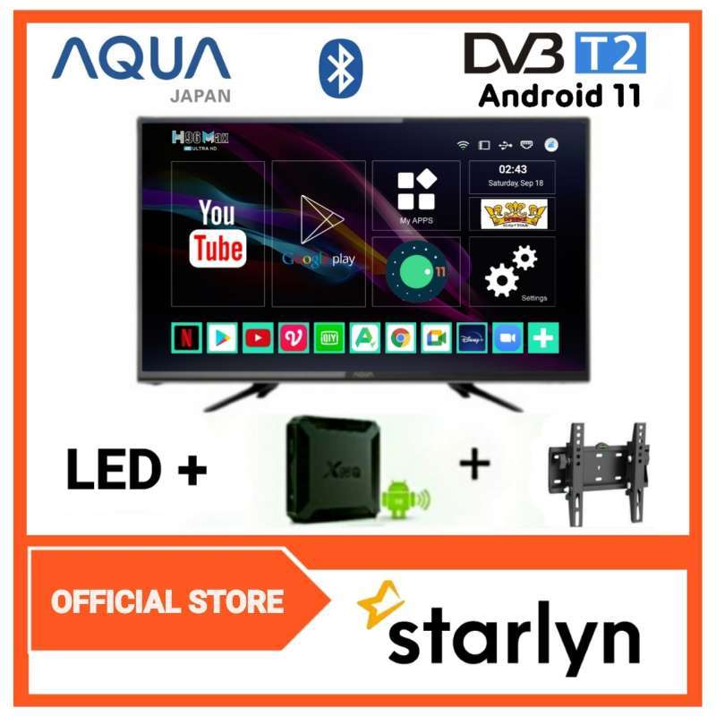 Promo AQUA LED TV 32 inch Digital Smart Android Box 11 32AQT9600 Diskon ...