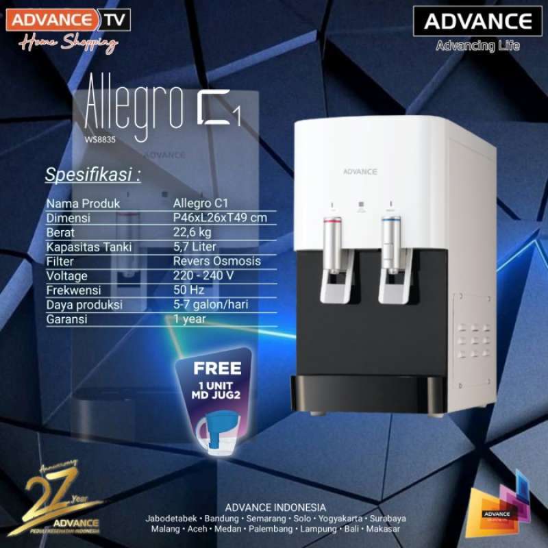 Jual BEST PROMO Dispenser Tanpa Galon Reverse Osmosis Advance Allegro ...