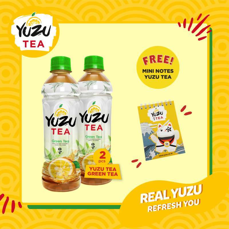 Promo YUZU Tea Green Tea [350 mL/2 pcs] + Free Mini Notes Yuzu Tea ...