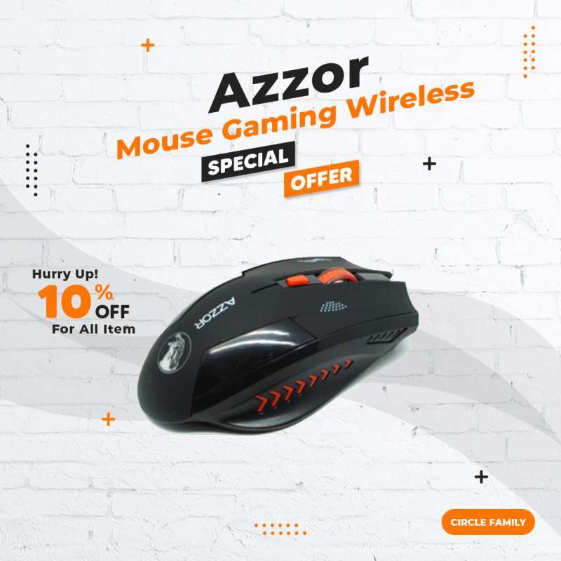 Jual Azzor Mouse Gaming Wireless Rechargeable Usb 2400 Dpi 2.4g - Black Di Seller Circle Family ...