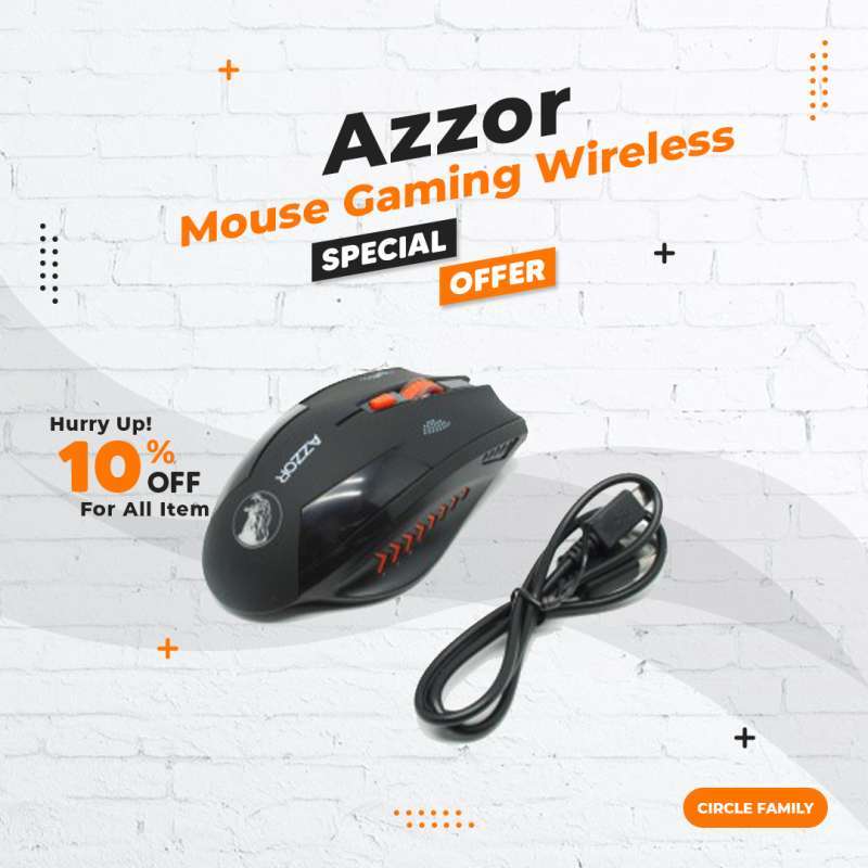 Jual Azzor Mouse Gaming Wireless Rechargeable Usb 2400 Dpi 2.4g - Black Di Seller Circle Family ...