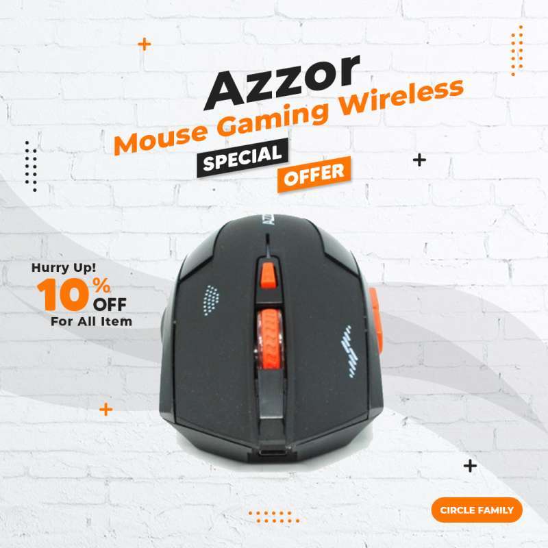 Jual Azzor Mouse Gaming Wireless Rechargeable Usb 2400 Dpi 2.4g - Black Di Seller Circle Family ...