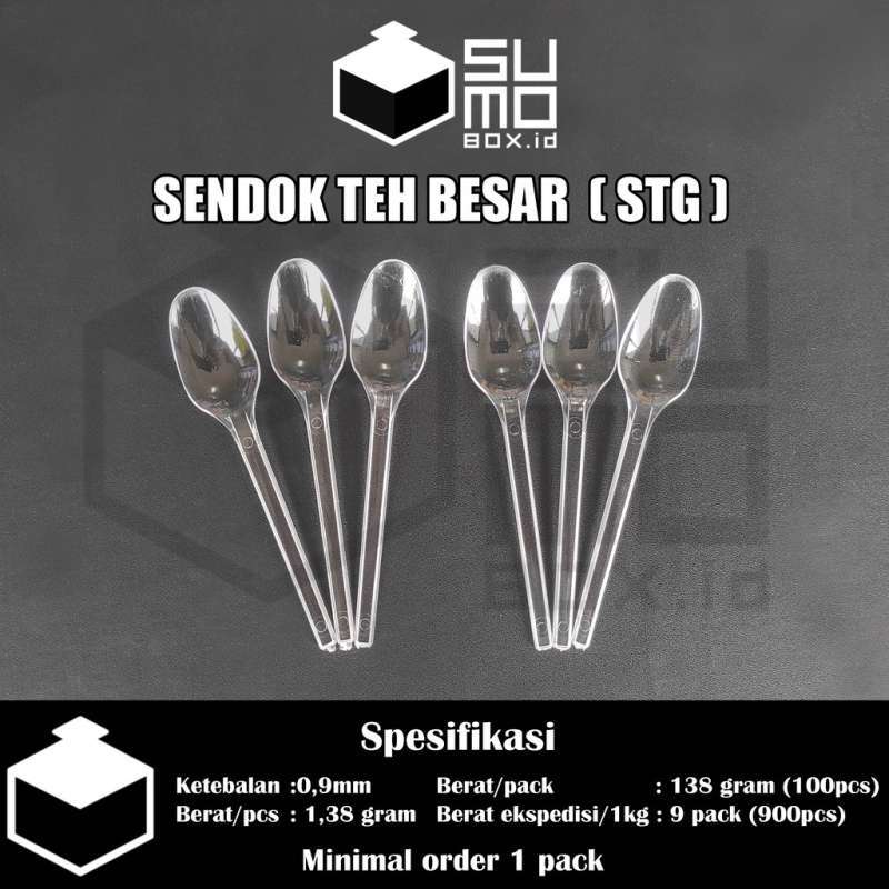 Jual Sendok TEH STG putih susu dan bening isi 100pcs / sendok pudding ...