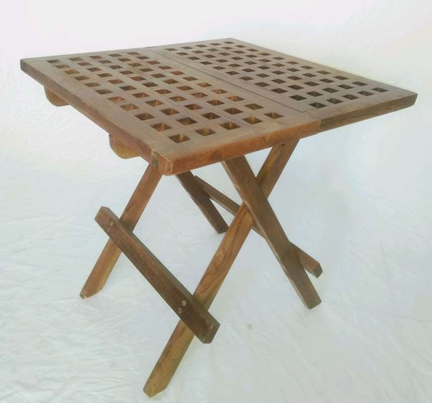 Jual Meja Lipat Kayu Jati 50cm Daun Lubang Finishing Jepara - Segi 8 di ...