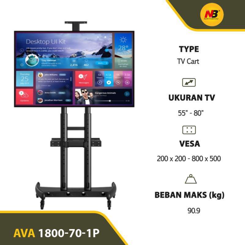 Promo North Bayou Ava1500-60-1p Bracket Standing Tv For 32 - 65 Inch ...