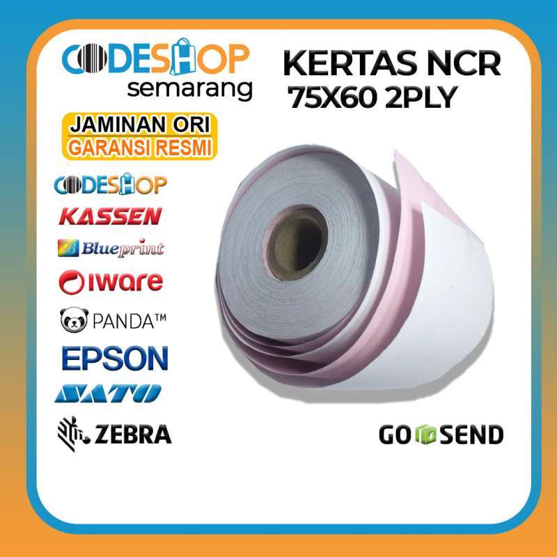 Jual KERTAS KASIR NCR 2PLY UKURAN 75x60 STRUK REGISTER ROLL - PUTIH di ...