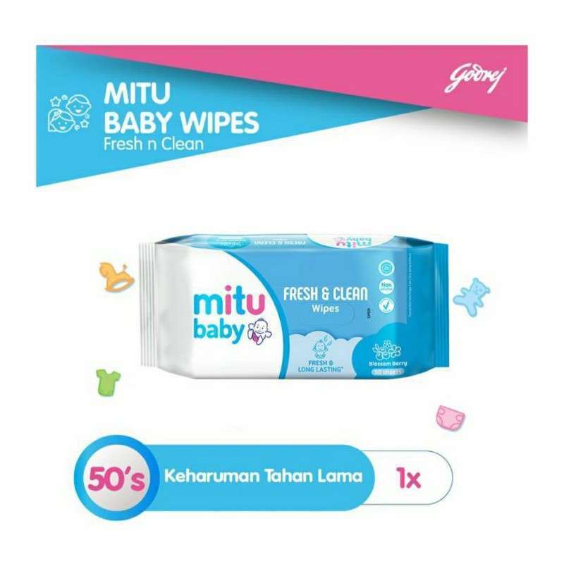 Jual Mitu Baby Fresh & Clean Wipes Blossom Berry [50 Sheet] di Seller ...