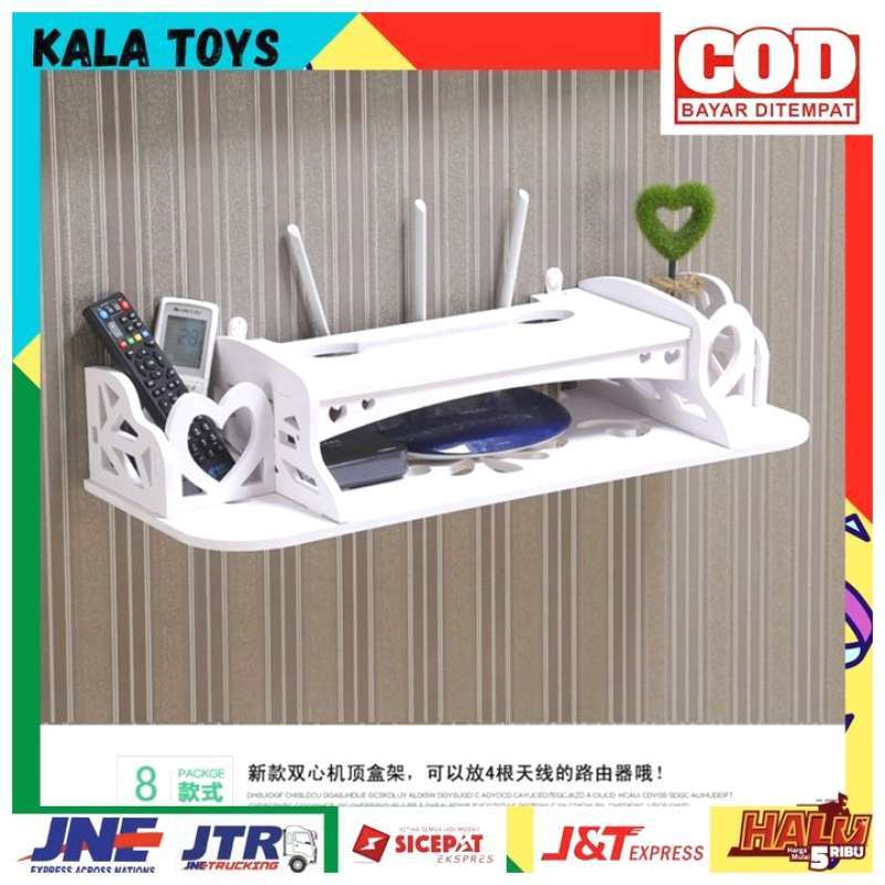Jual Rak Dinding Tempel Kayu Vintage Minimalis Ambalan Tempat Router ...
