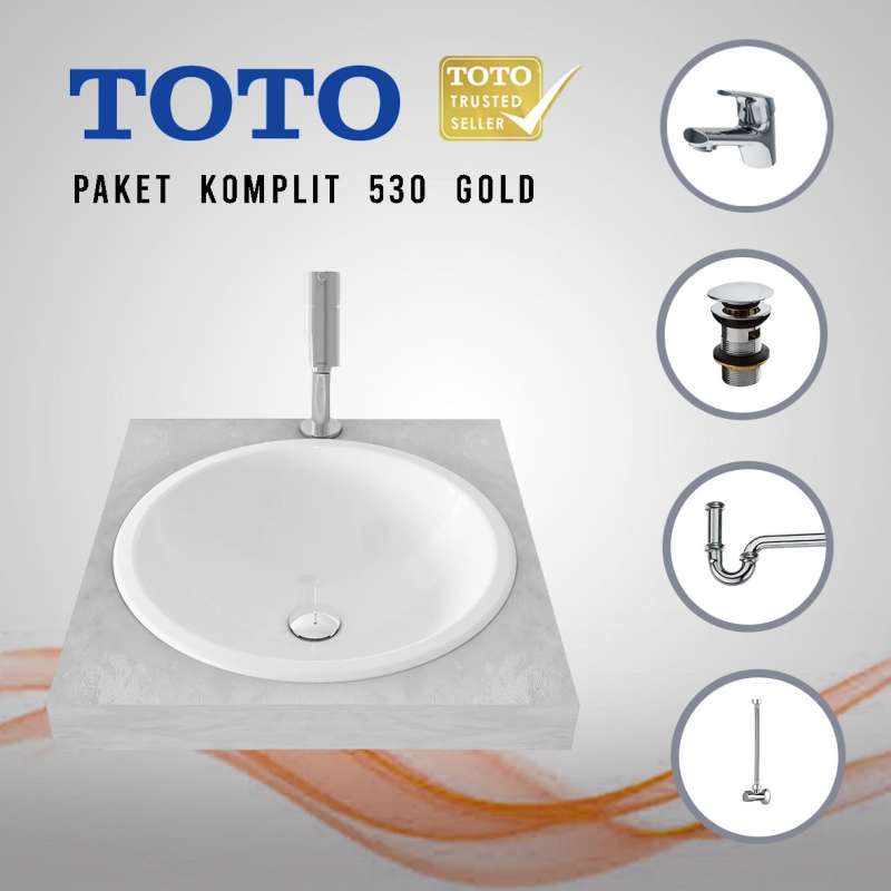 Jual WASTAFEL TOTO LW530J PAKET GOLD / WASHTAFEL TOTO 530 KOMPLIT SET ...