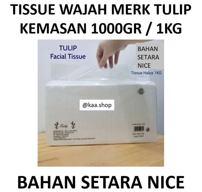Jual Tissue 1000gr Merk Tulip 1kg Facial Tisu 1000 Gram Di Seller Kaa ...
