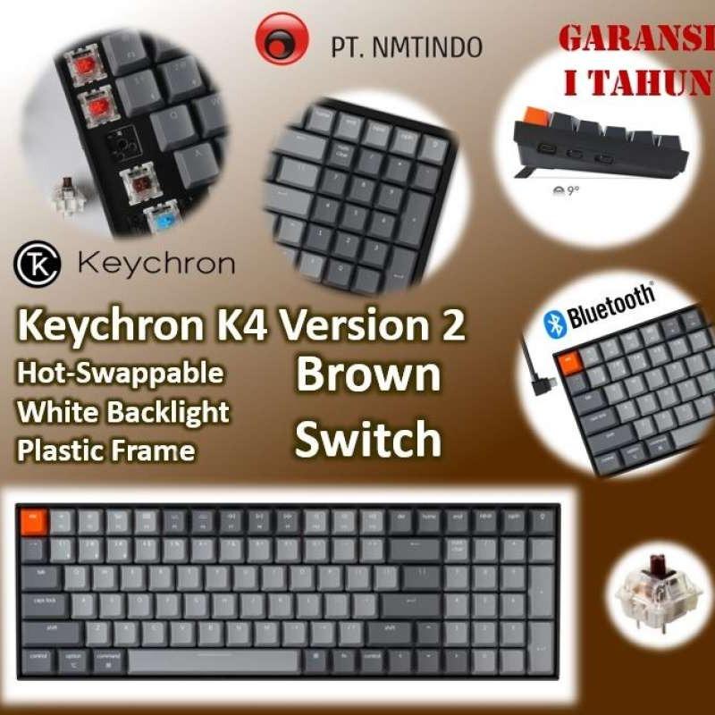 Jual ORIGINAL Keychron K4 Hot Swappable BROWN Switch WHITE Backlight ...