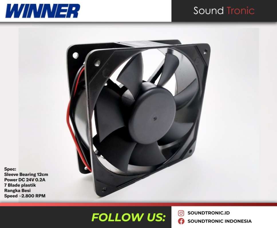 Jual Winner Rotary Cooling Fan Dc 24v 12cm 120mm 38mm Body Besi Di ...