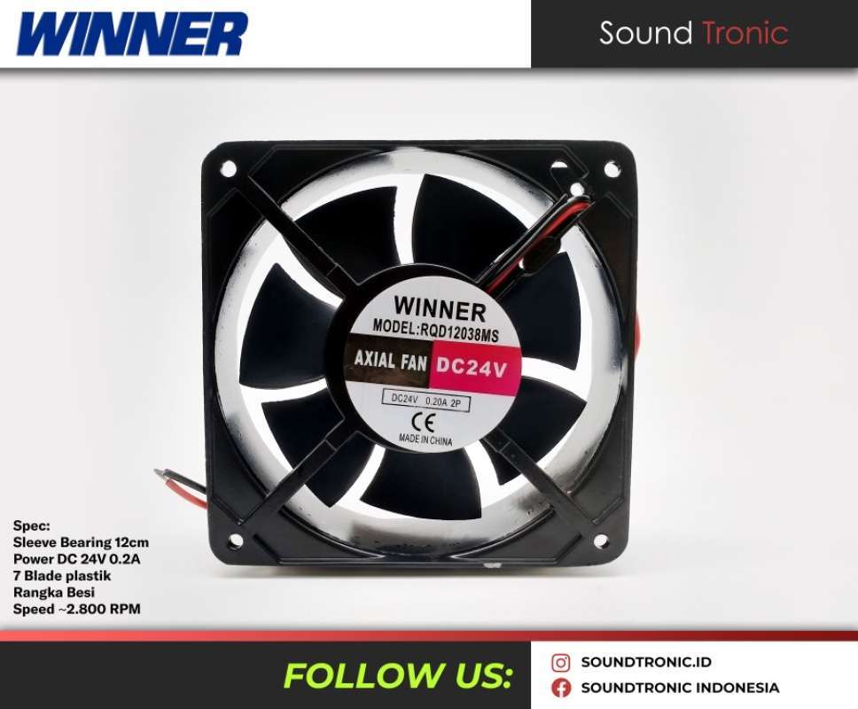 Jual Winner Rotary Cooling Fan Dc 24v 12cm 120mm 38mm Body Besi Di ...