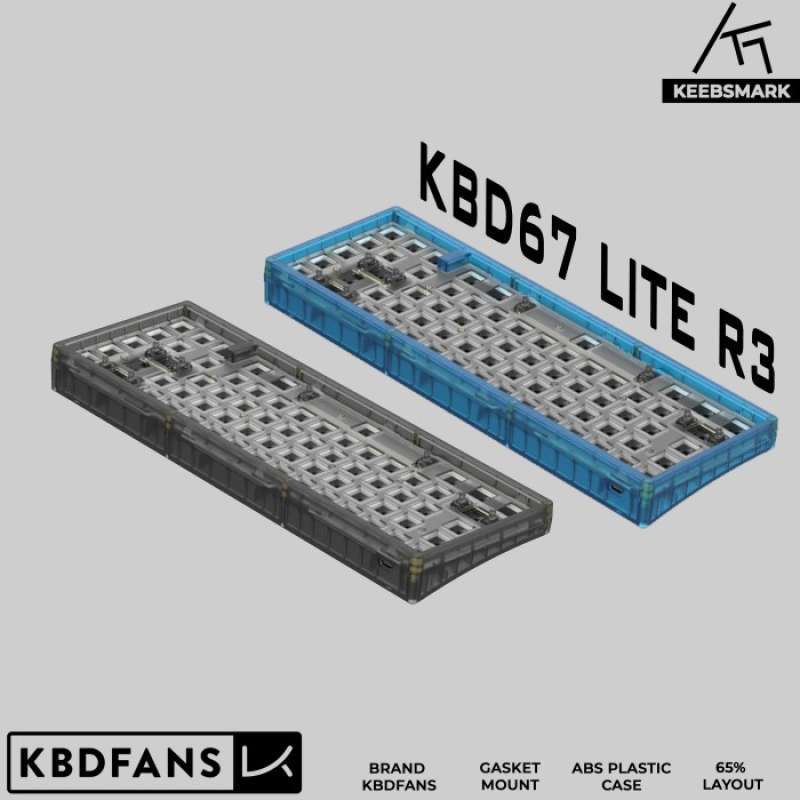 Promo PROMO KBDFANS KBD67 Lite R3 Transparent / Deep Blue Mechanical ...