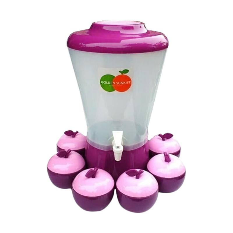 Jual Golden Sunkist Drink Jar Water Dispenser + Gelas Apel - Ungu di ...
