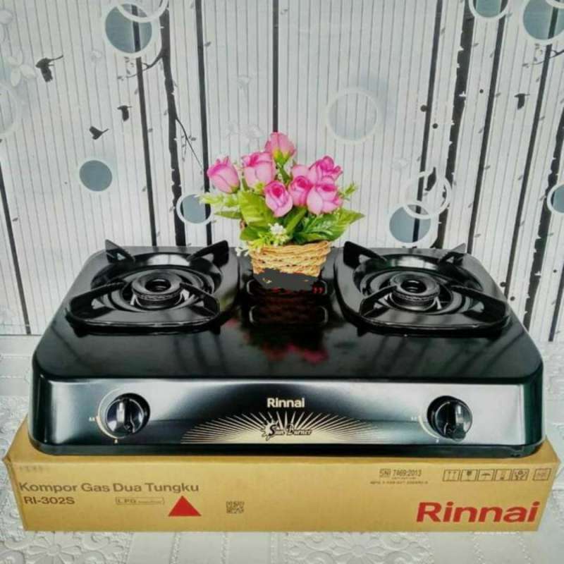 Jual Kompor Gas Rinnai 2 Tunggu Warna Hitam Abu Hemat Gas Api Biru ...